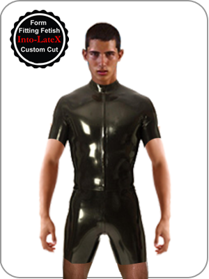 Mens Rubber Surf Suit Neck Entry. Latex Kurzanzug Shortanzug